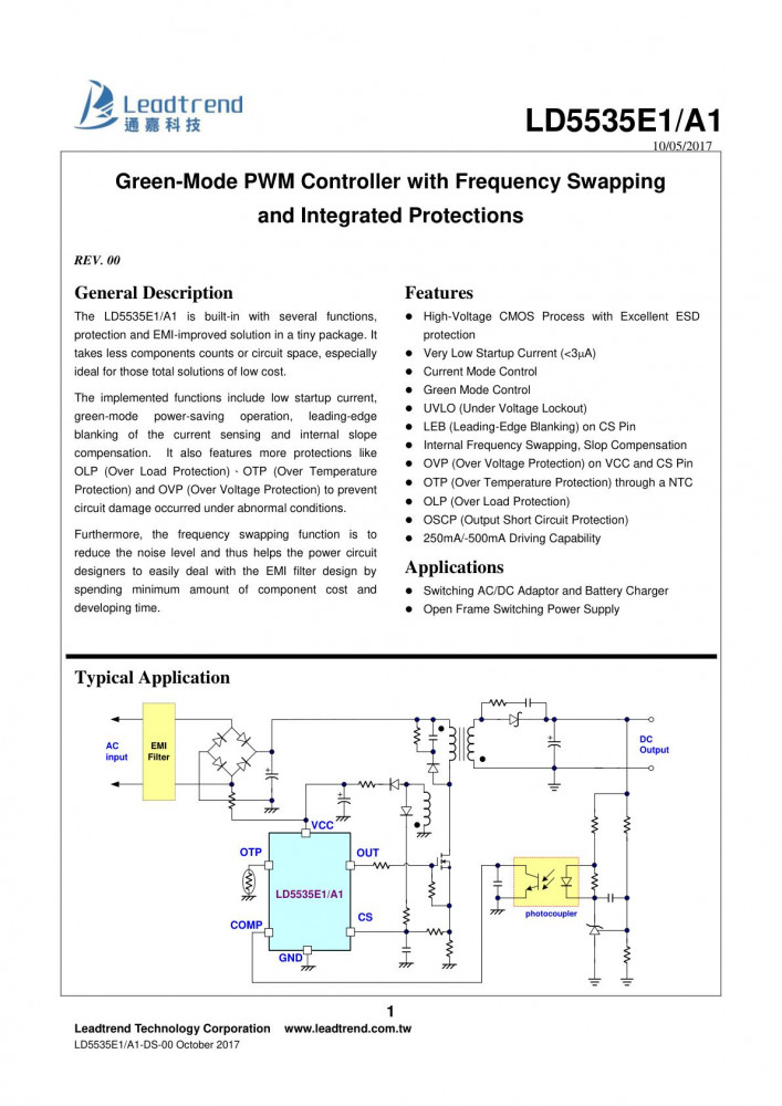 LD5535E1 datasheet page 1
