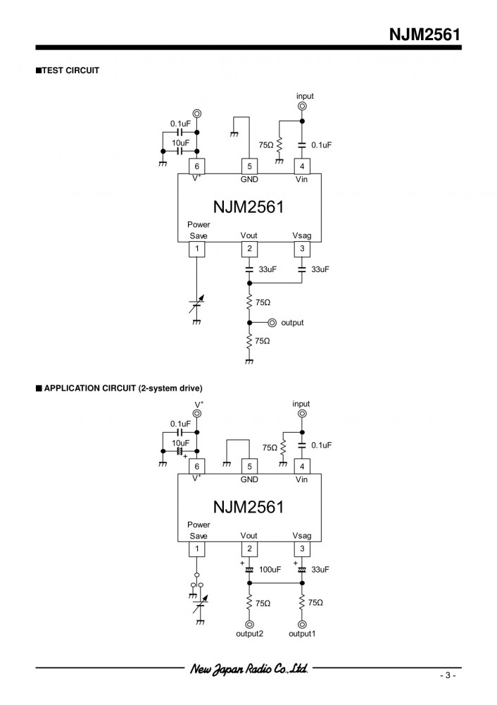 NJM2561 datasheet page 3
