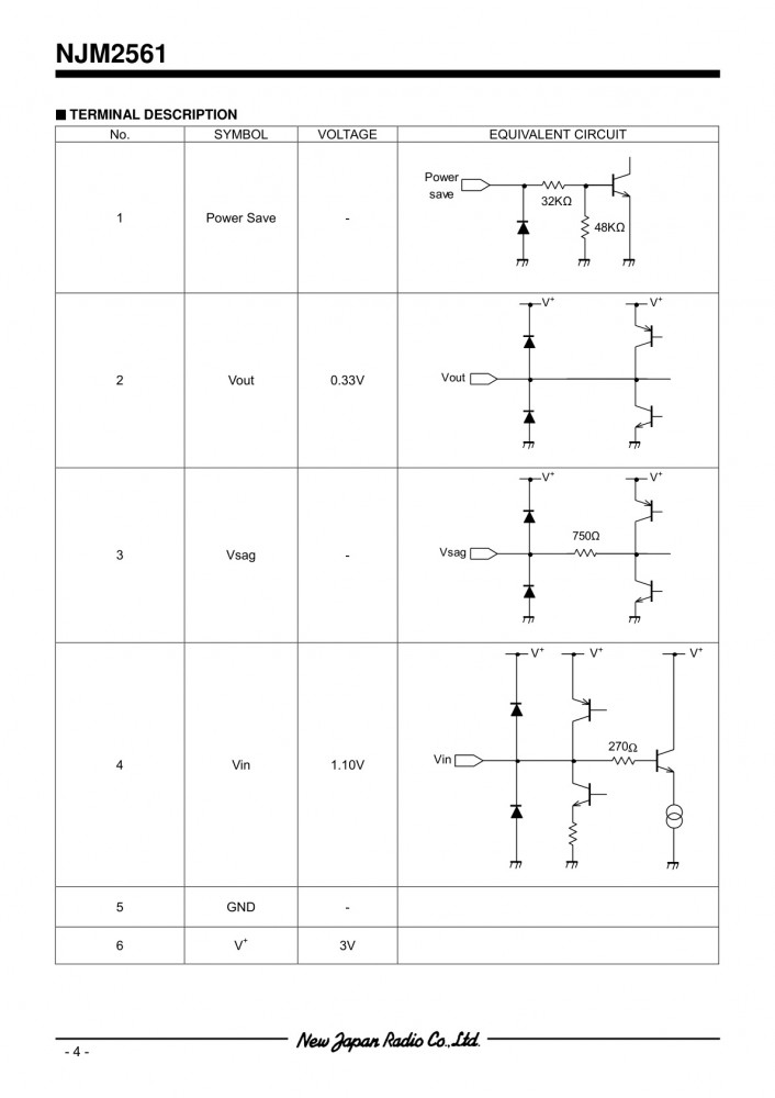 NJM2561 datasheet page 4