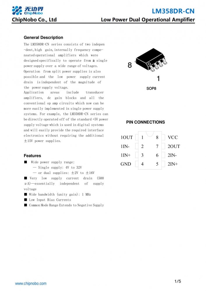 LM358DR-CN datasheet page 1