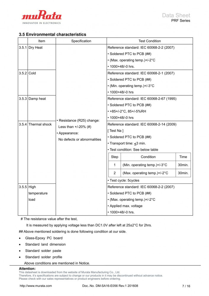 Murata PRF Series datasheet page 7