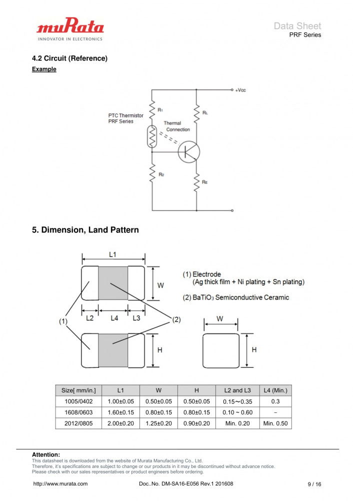 Murata PRF Series datasheet page 9