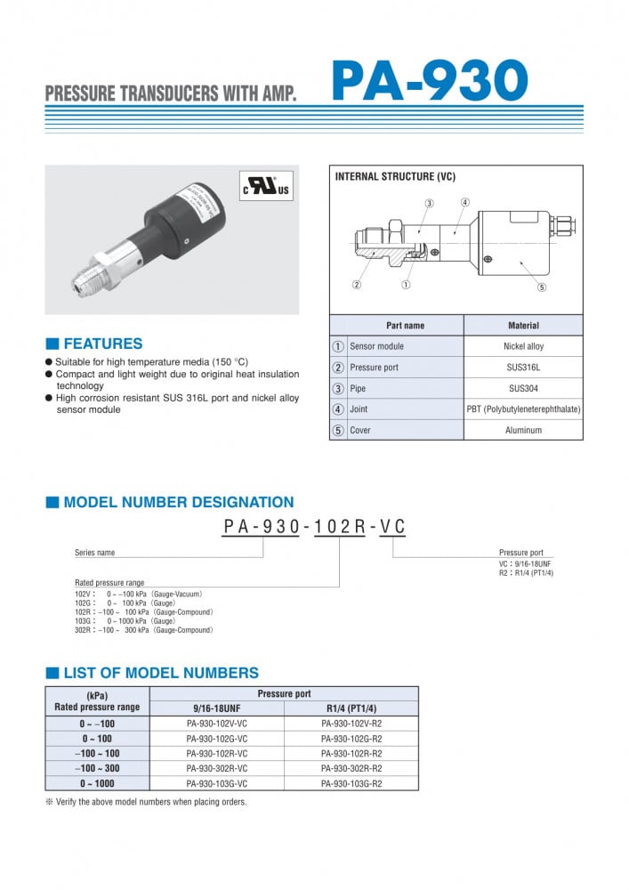Nidec PA-930 technical document page 1