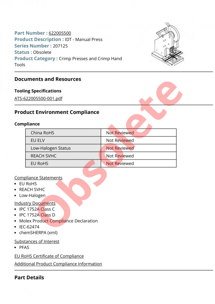 Tooling document preview, page 1