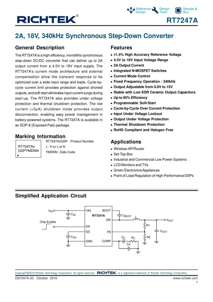 RT7247A datasheet page 1