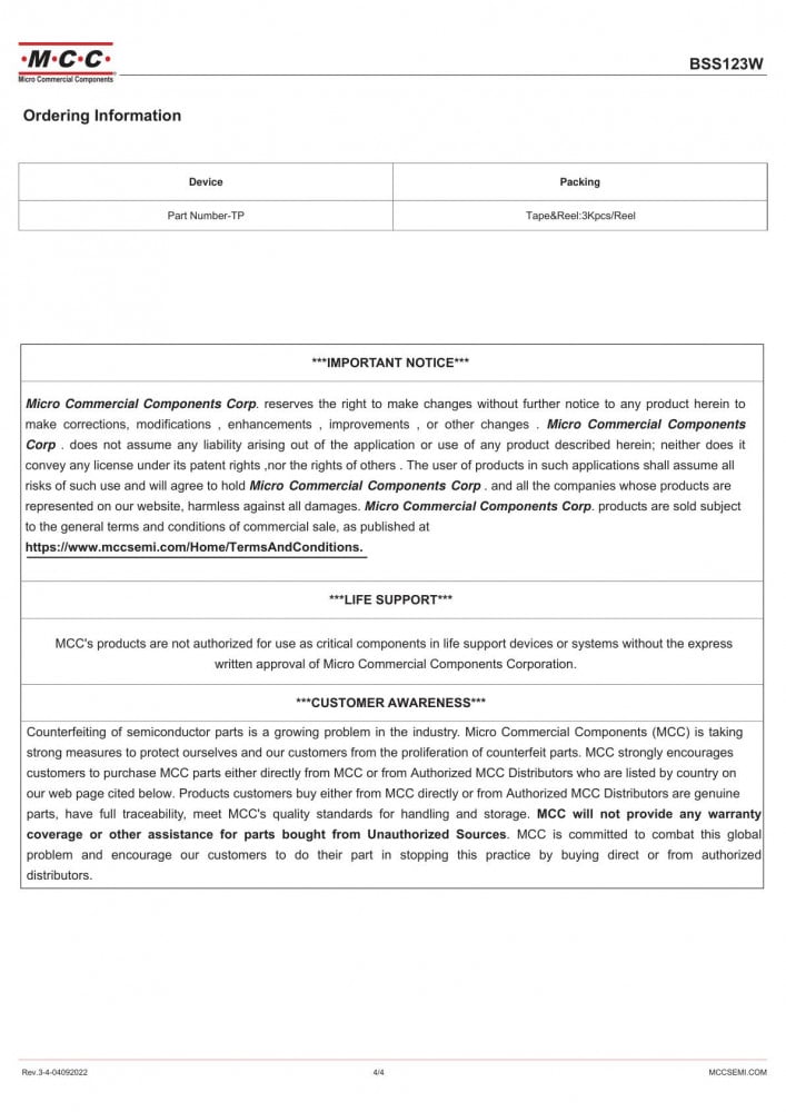 BSS123W-TP datasheet page 4