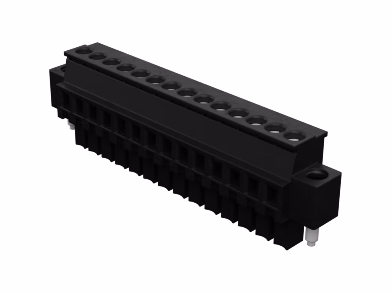 3.81mm Pitch Eurostyle Vertical Plug, with Retention Screws and Reverse Imprinting, Rear Wire Entry, Gold (Au) Plated, Black, 14 Circuits for sale