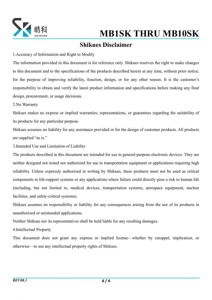 MB10SK datasheet page 4