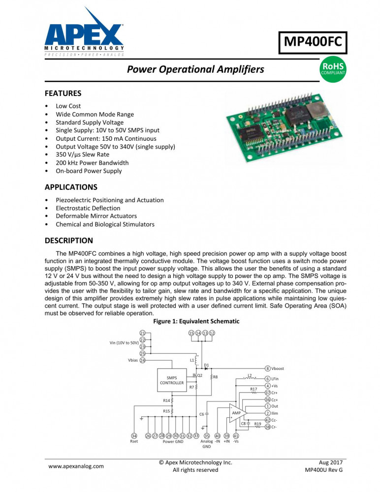MP400FC datasheet page 1
