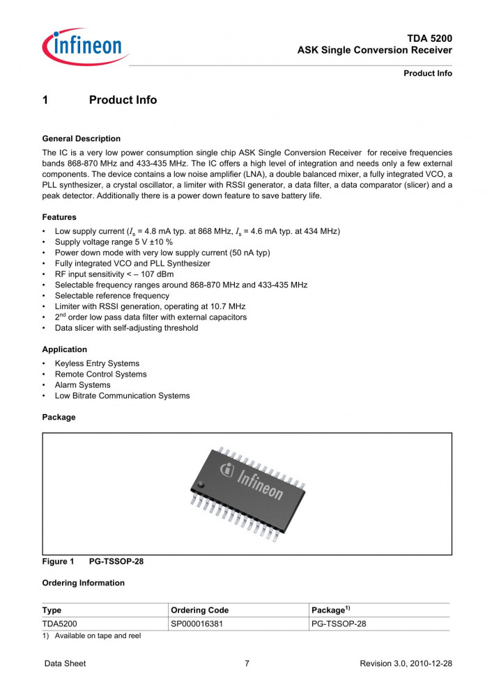 TDA5200 datasheet page 7