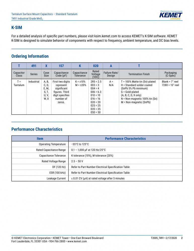 T491 datasheet page 2