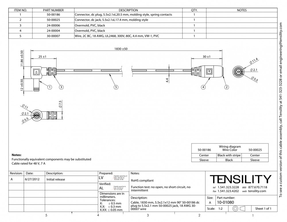 Tensility International 10-01080 product drawing