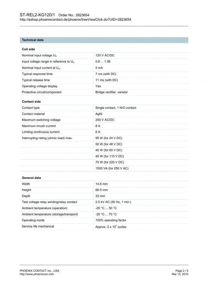 Phoenix Contact 2823654 documentation page 2