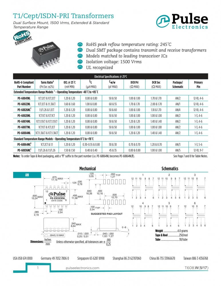PULSE datasheet page 1