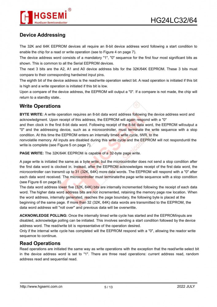 HG24LC32M/TR datasheet page 5