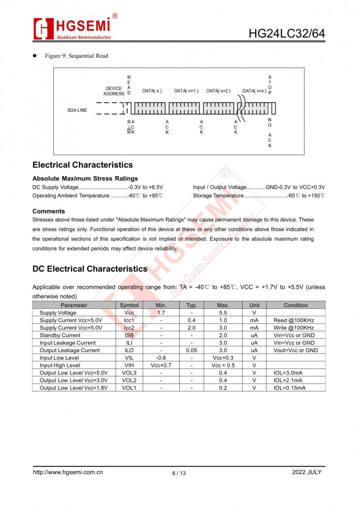 HG24LC32M/TR datasheet page 8