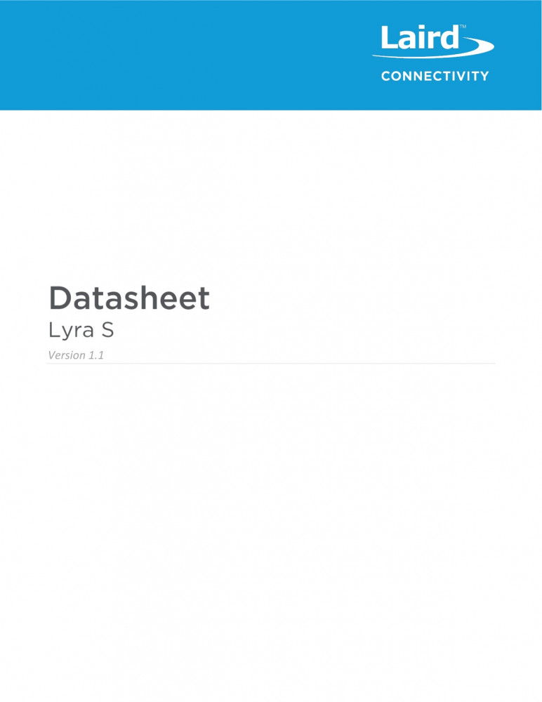 Laird Lyra S datasheet page 1