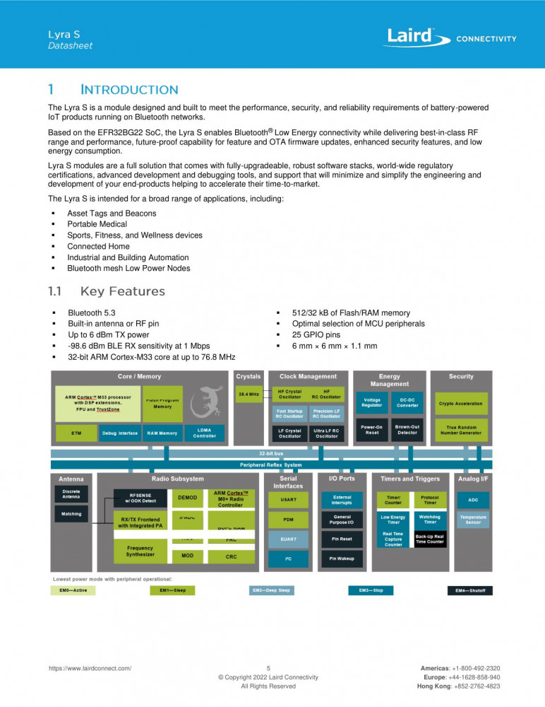 Laird Lyra S datasheet page 5