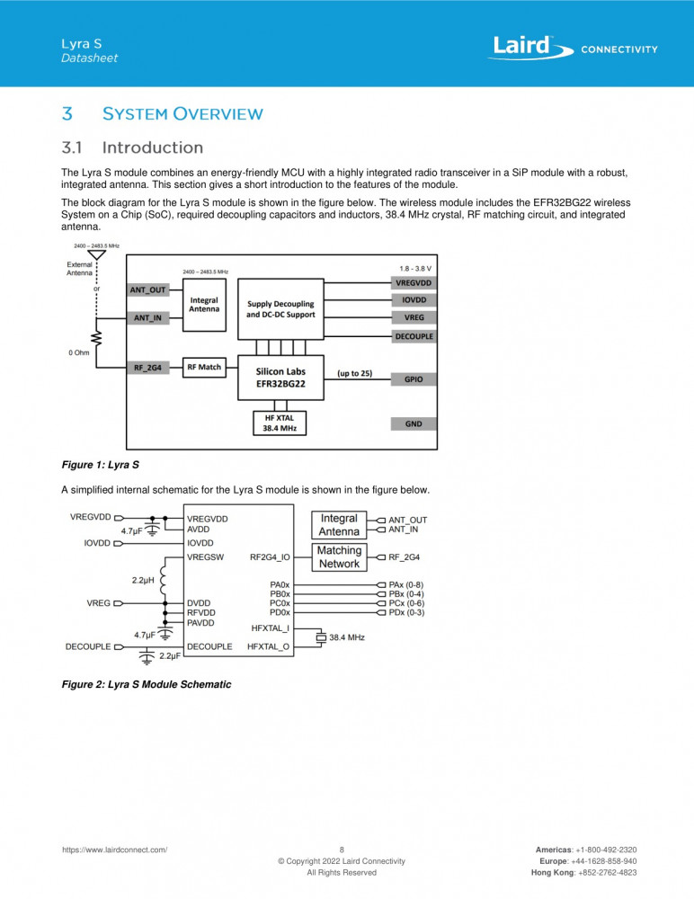 Laird Lyra S datasheet page 8