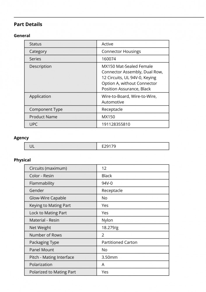 MOLEX 1600746001 technical document page 2