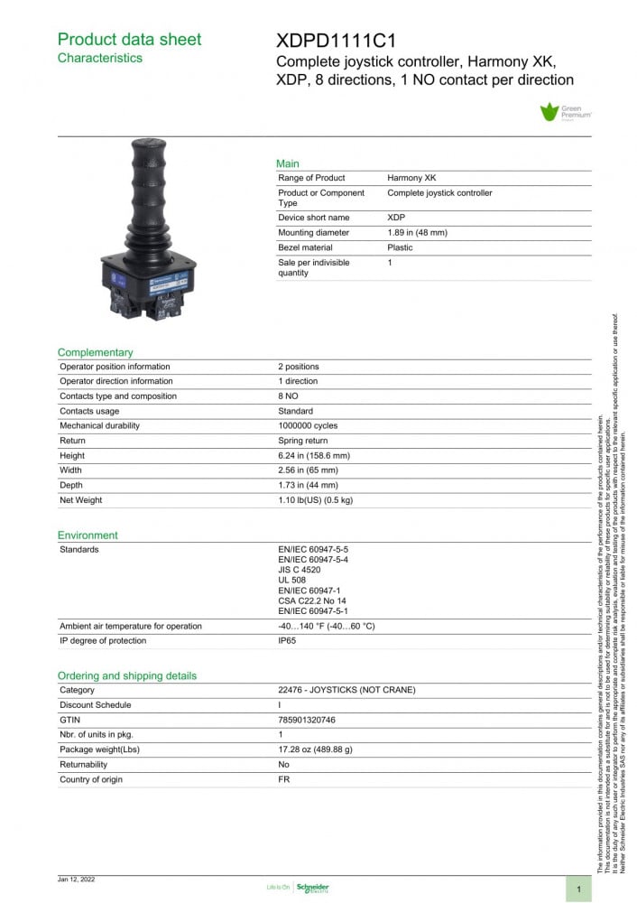 XDPD1111C1 technical document page 1