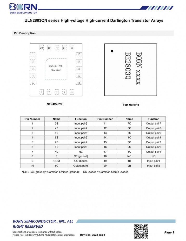ULN2803QN datasheet page 2
