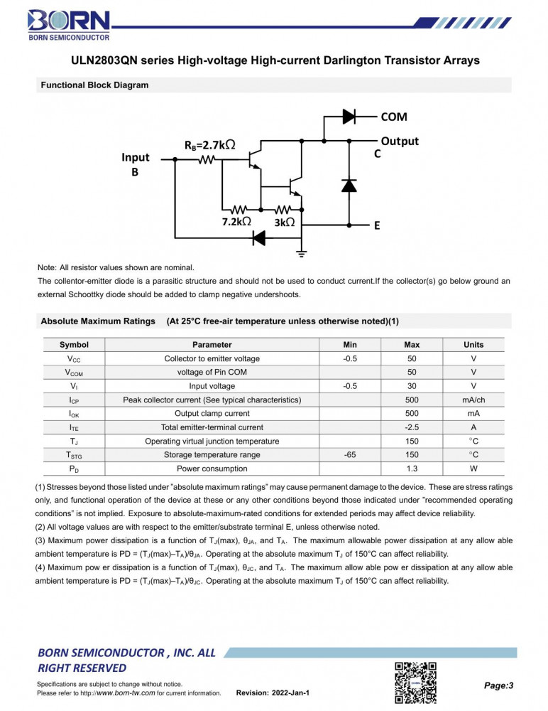 ULN2803QN datasheet page 3
