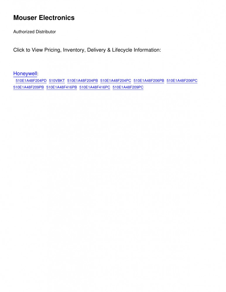 Honeywell 510 Series mechanical encoder document page 9