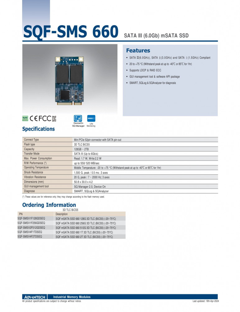 SQF-SMS 660 technical document preview