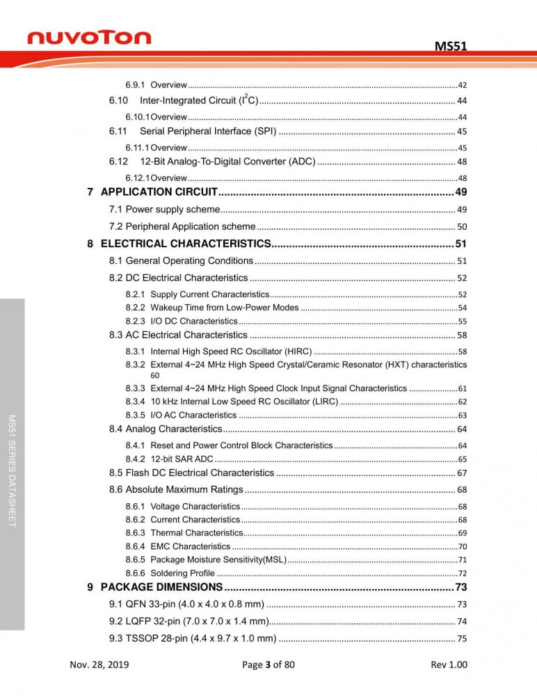 MS51 datasheet page 3