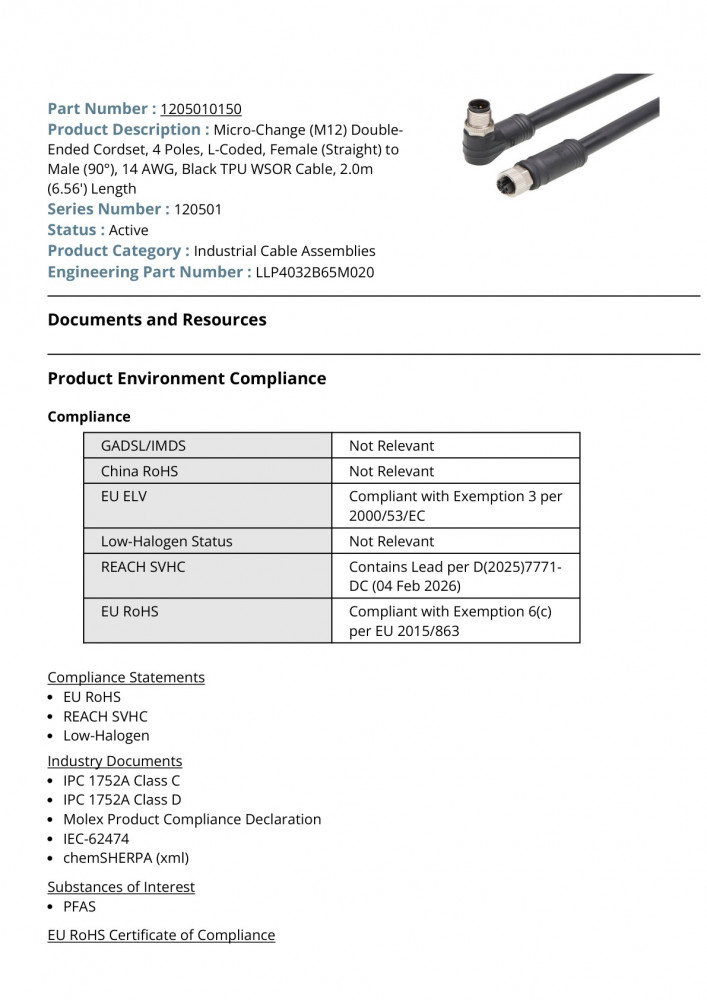 Molex product document image, page 1