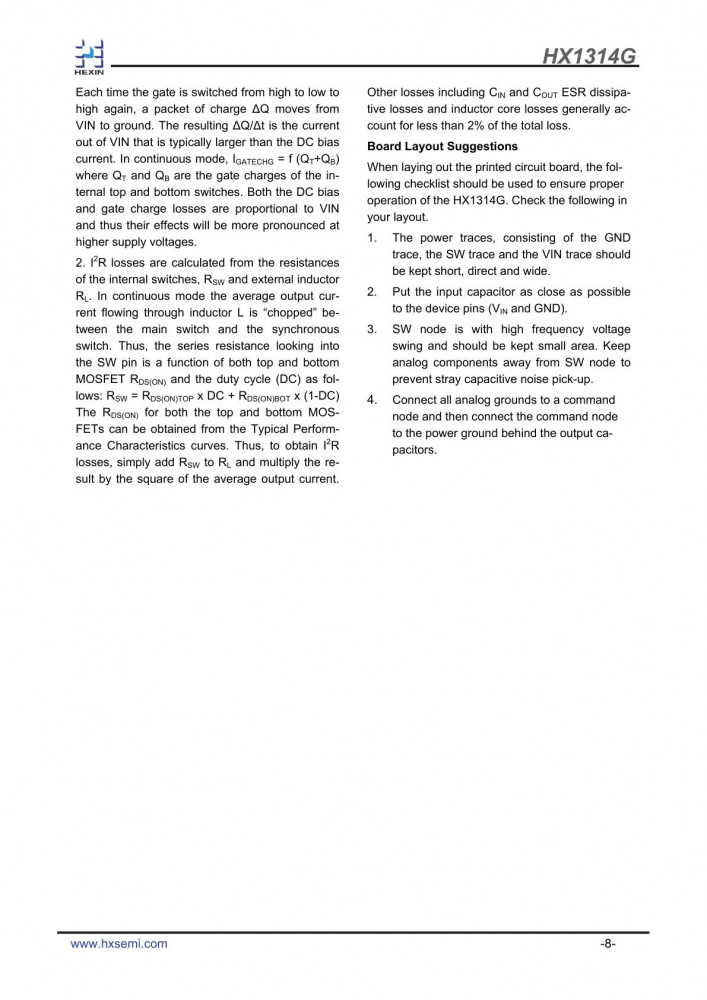 HX1314G datasheet page 8