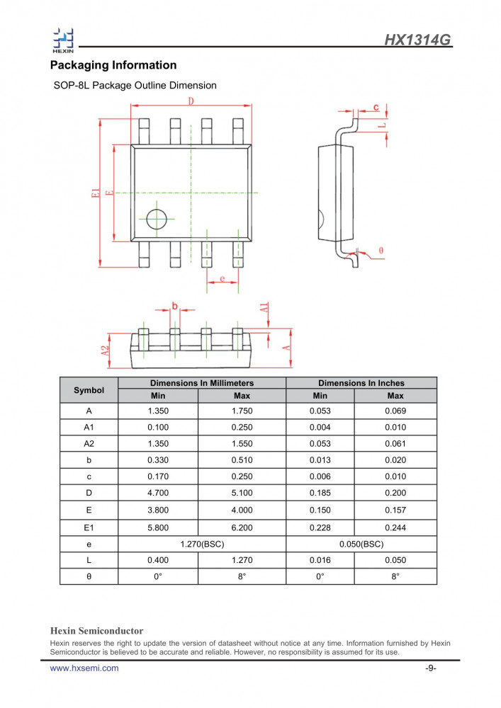 HX1314G datasheet page 9