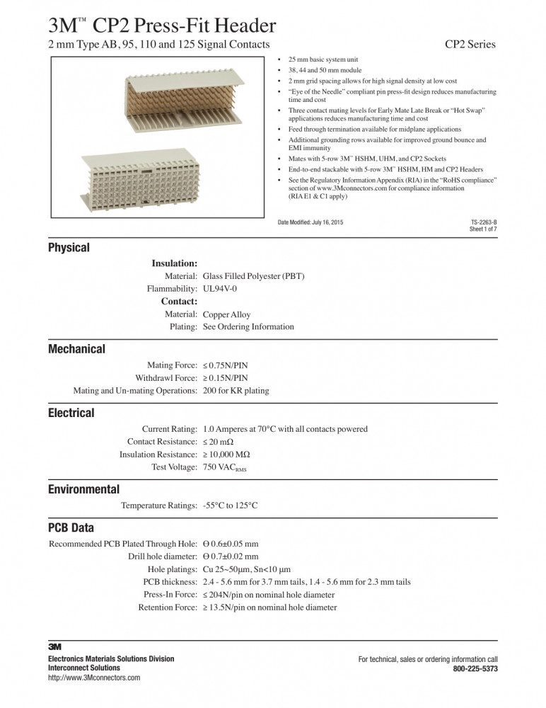 3M CP2 technical document page 1