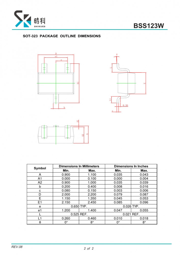 BSS123W datasheet page 2