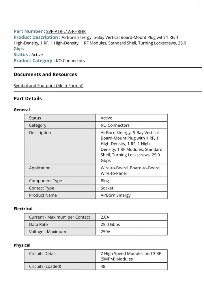 SVP-A1R-L1A-RHRHR technical document preview, page 1