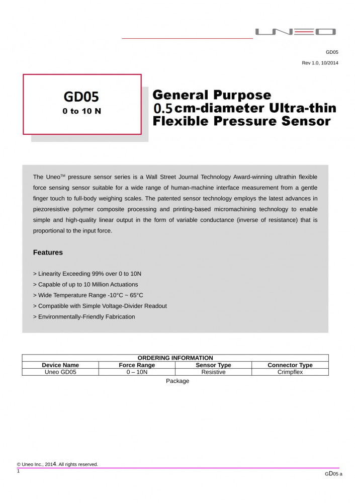GD05 technical document page 1