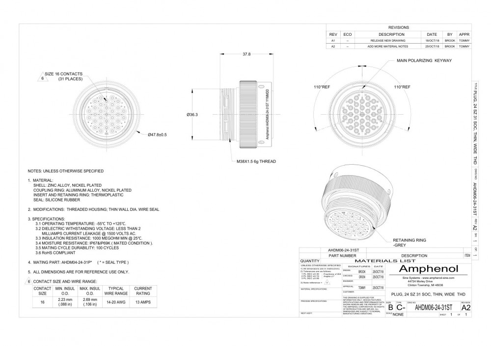 AHDM06-24-31ST technical drawing page 1
