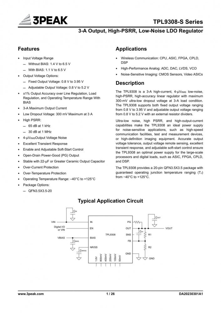 TPL9308 datasheet page 1