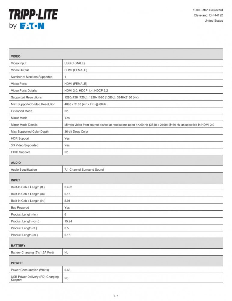 U444-06N-HD4K6B technical document page 2