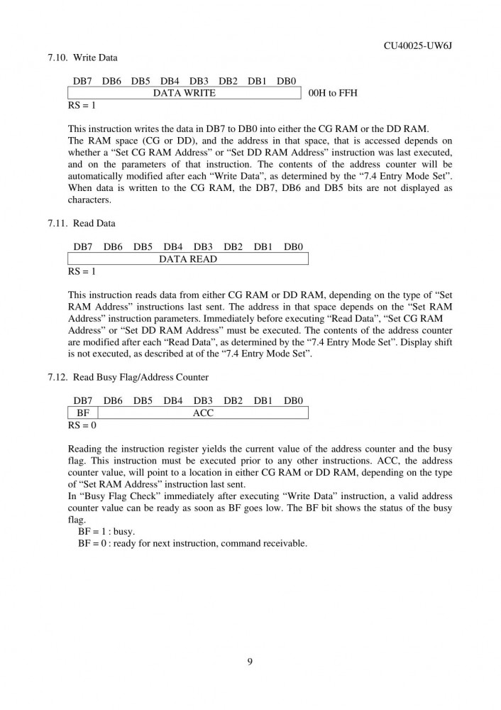 CU40025-UW6J specification page 10