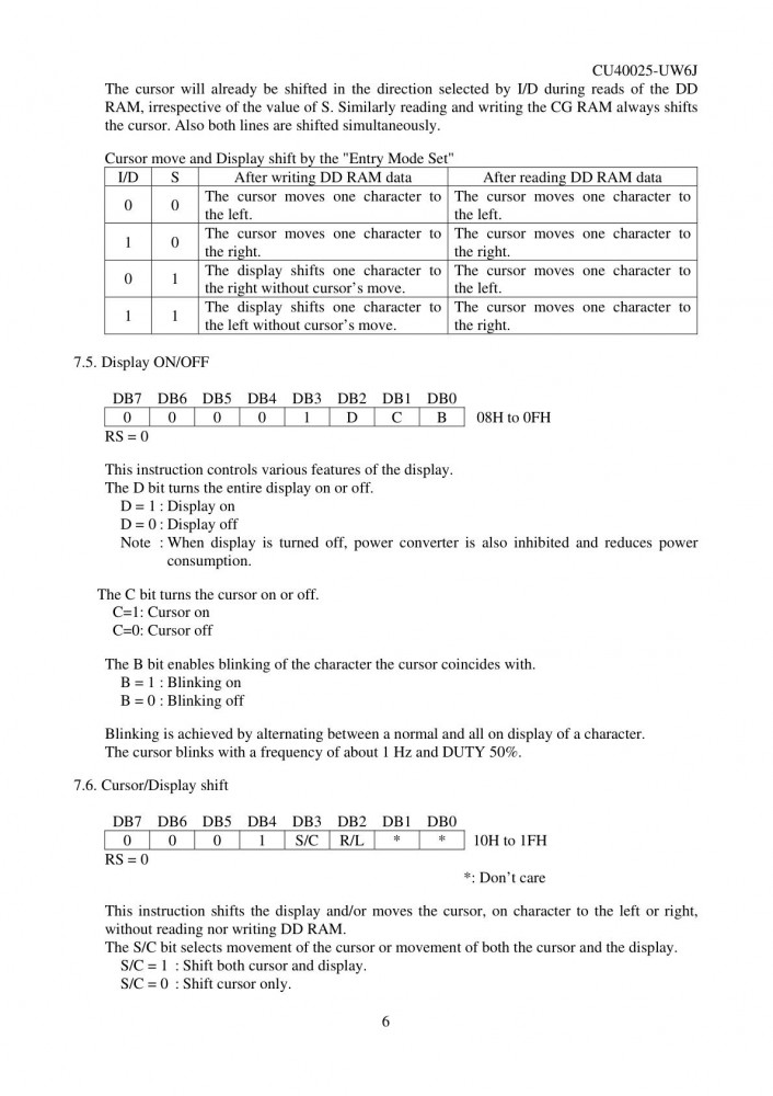 CU40025-UW6J specification page 7