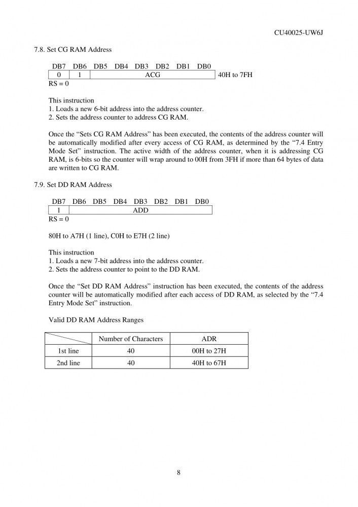 CU40025-UW6J specification page 9