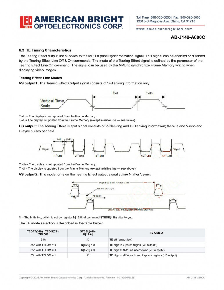 AB-J148-A600C datasheet page 9