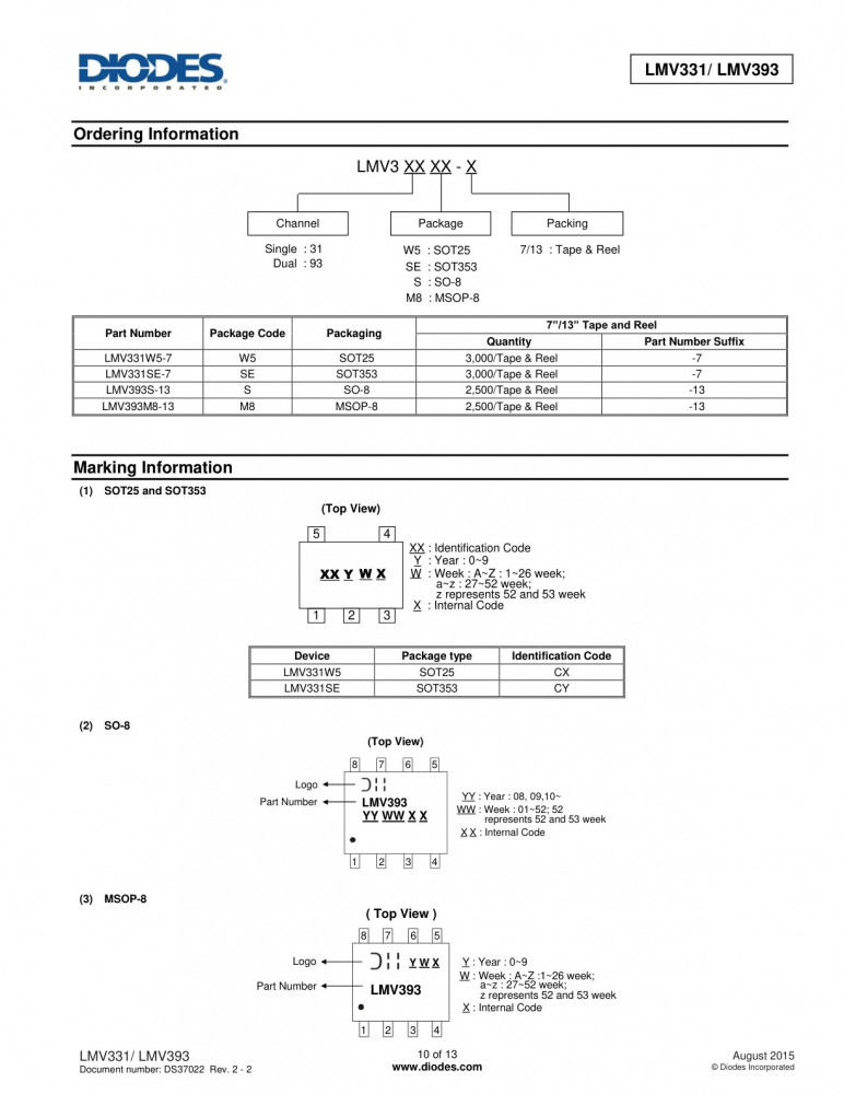 LMV331W5-7 datasheet page 10