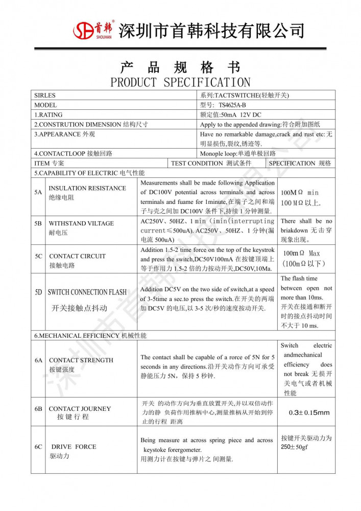 TS4625A-B technical document page 3