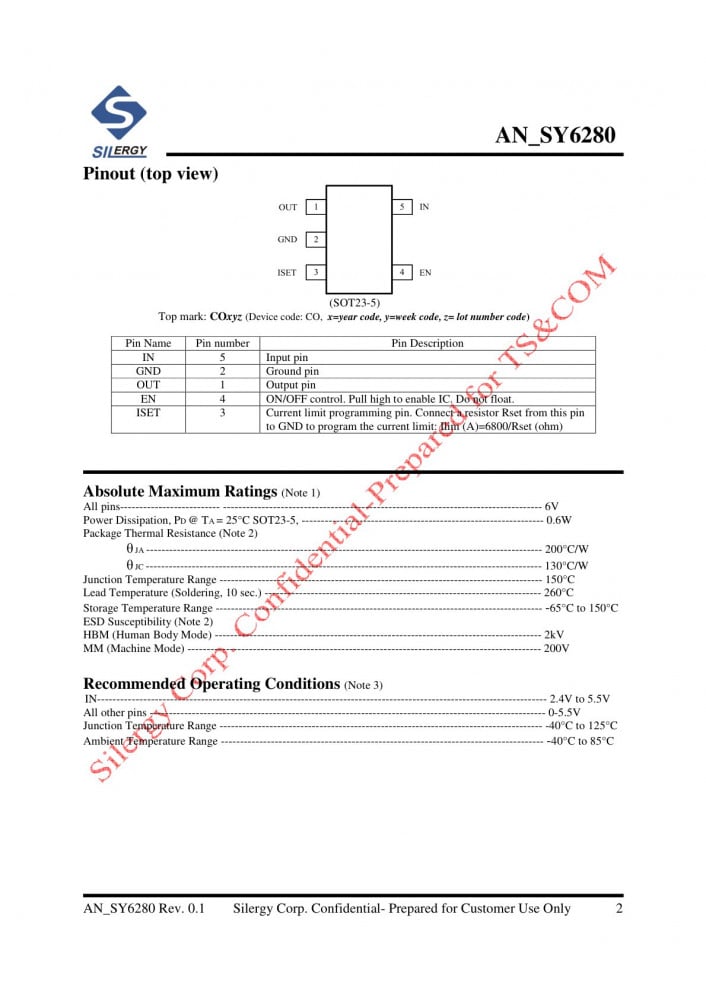 SY6280AAC datasheet page 2