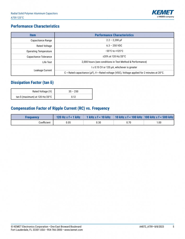 KEMET A759 datasheet page 5