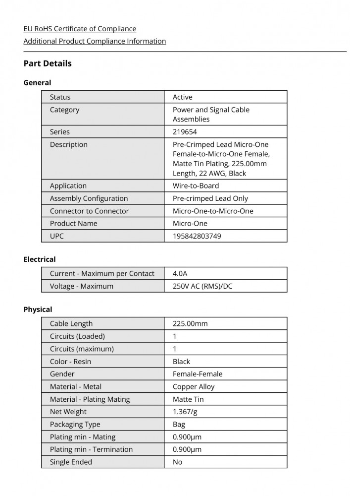 MOLEX connector specification drawing, page 2