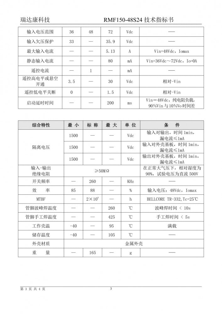 RMF150-48S24 datasheet page 3